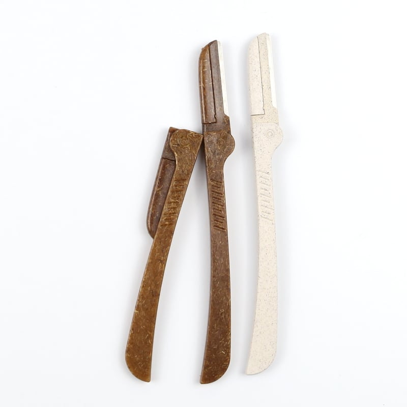 Foldable and Sustainable Wheat Straw and Coffee Ground Brow Razor